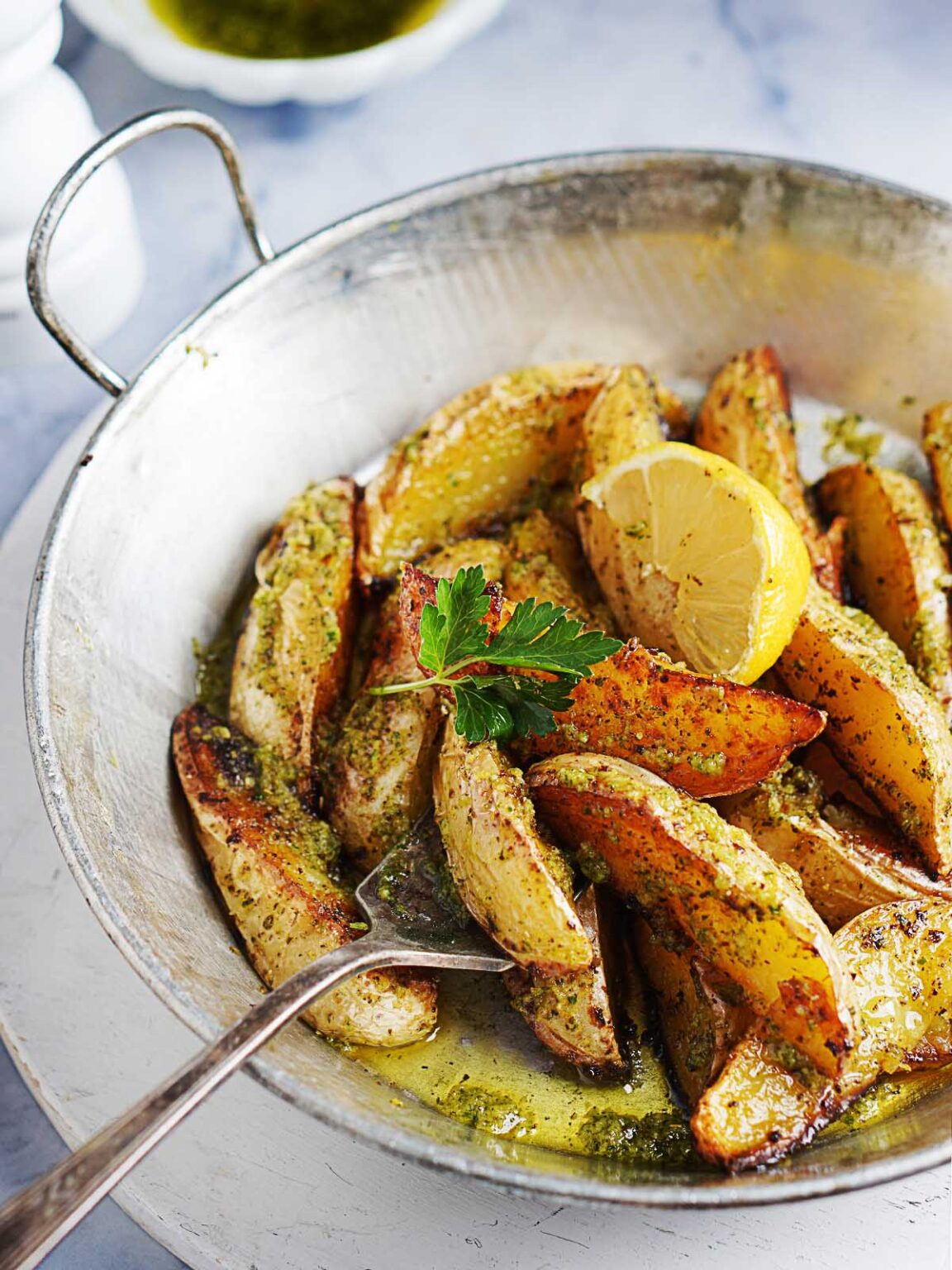 Lemony Roasted Greek Potatoes | by Ana Frias